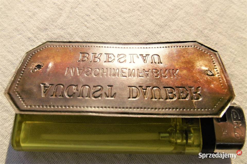 tabliczka znamionowa august dauber maschinenfabrik breslał Namysłów ...