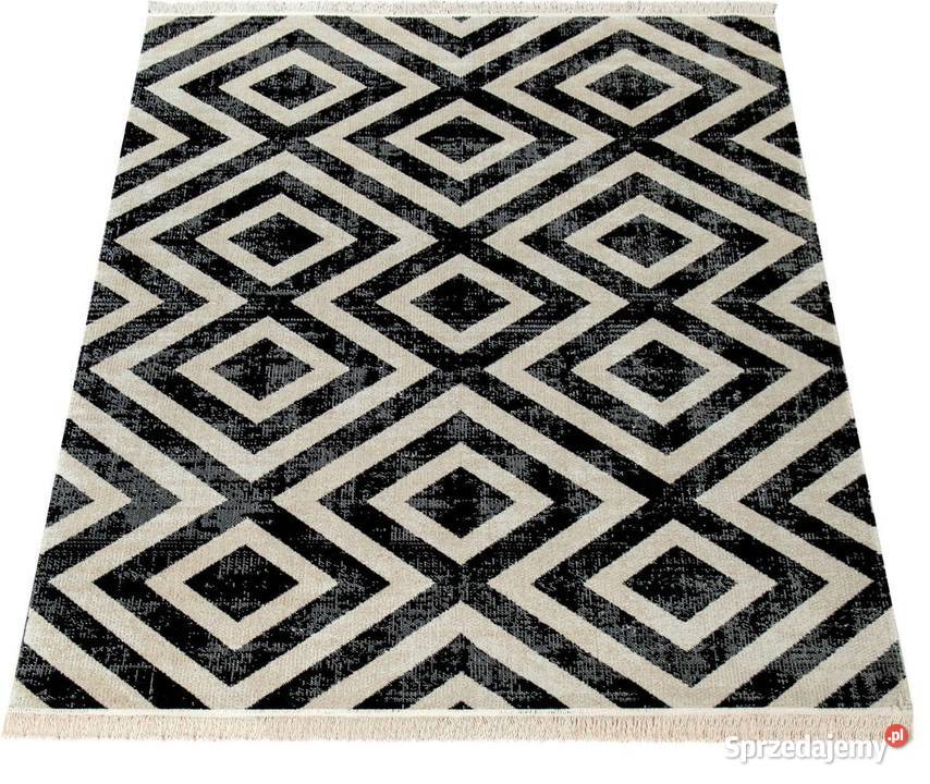 GEOMETRYCZNY DYWAN POKOJOWY I NA TARAS biały czarny 200x280 Przeciszów ...