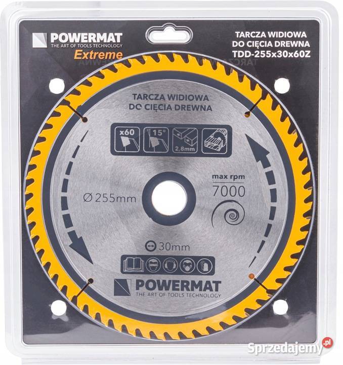 Tarcza WIDIOWA Do Drewna Piły Piła 255 x 30 mm 60Z Katowice - Sprzedajemy.pl