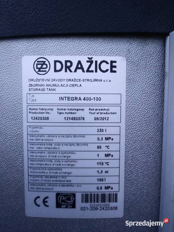 Podgrzewacz wody 230litrów Drazice Integra 400-100 Poznań - Sprzedajemy.pl