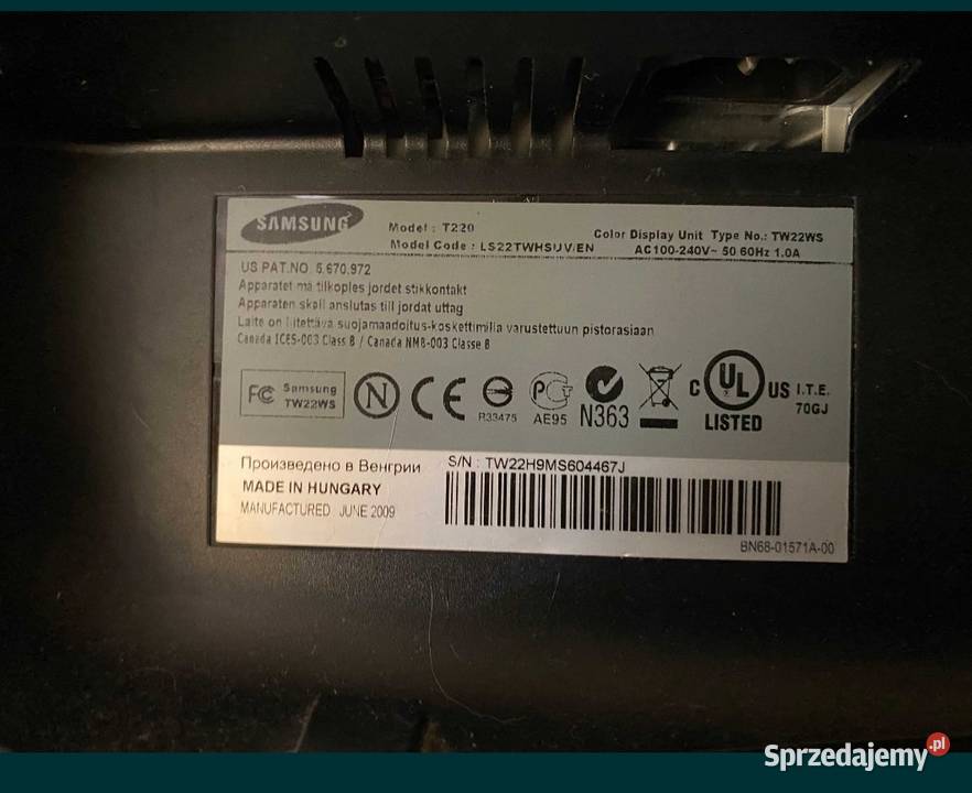 Monitor Samsung 22 cale Warszawa - Sprzedajemy.pl