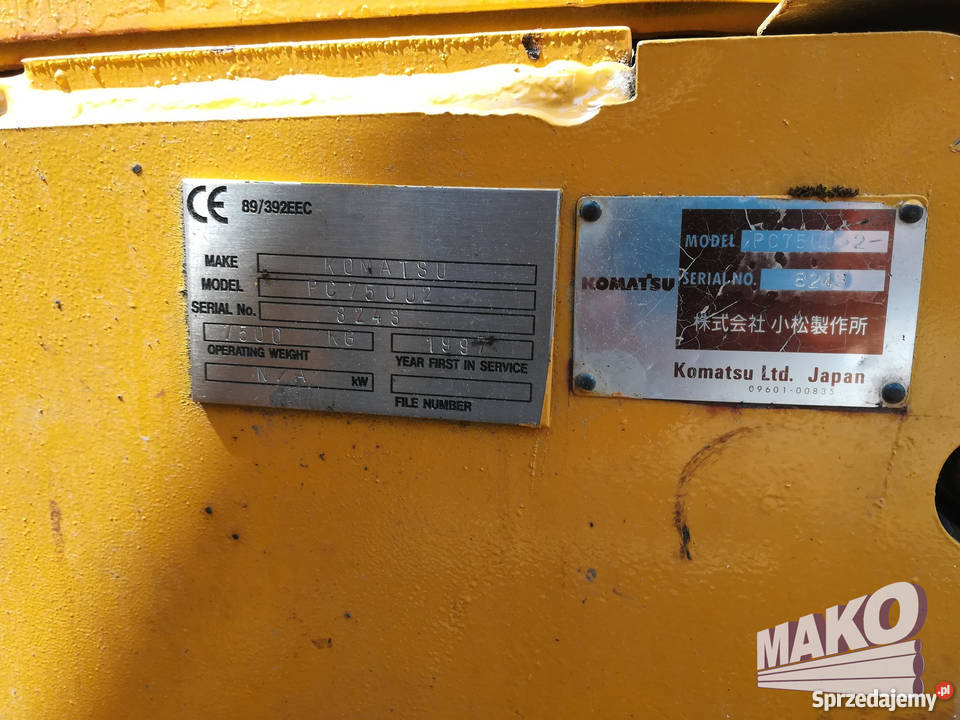 Koparka Gąsienicowa Komatsu PC75 U-2 7t JCB 8045 CAT 305 Ostrowiec ...