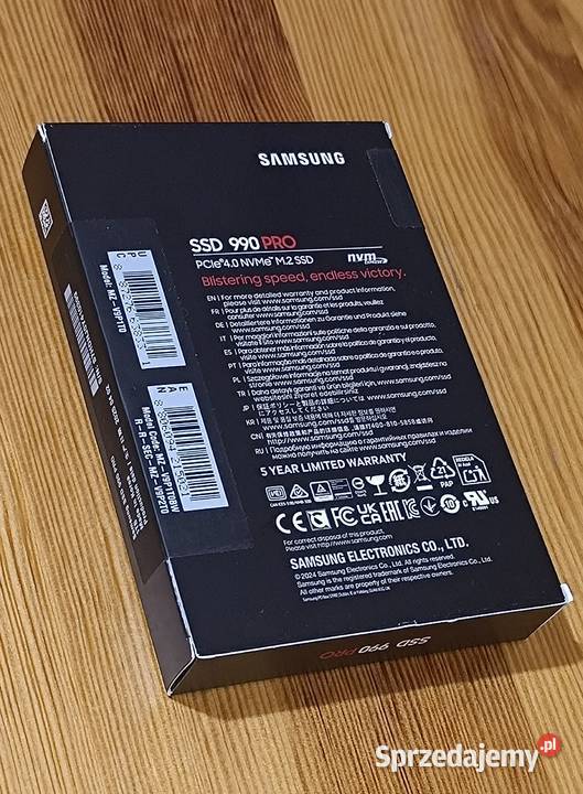 Nowy Dysk SSD SAMSUNG 990 Pro PCle 4.0 NVMe M.2 SSD 1TB MZ-V9P1T0BW Ząbkowice Śląskie ...