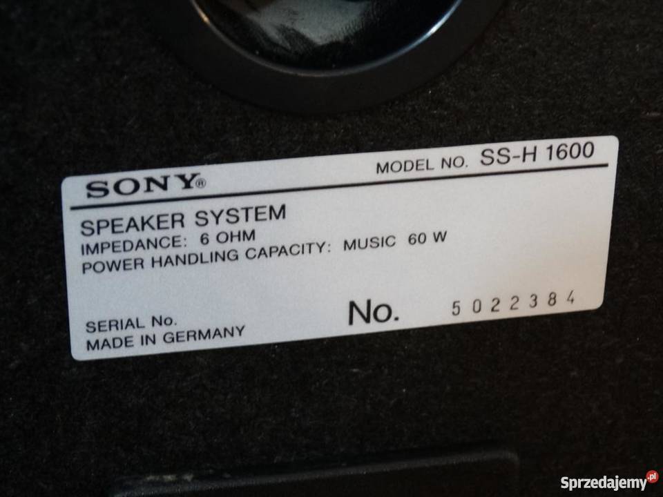 Monitory Sony SS-H1600 sprawne.2 x60 wat WYSYŁKA Jasło - Sprzedajemy.pl