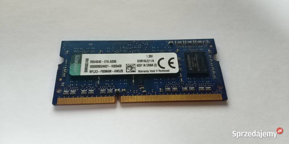 Pamięć RAM Kingston 4GB SO-DIMM PC3-12800 Katowice - Sprzedajemy.pl