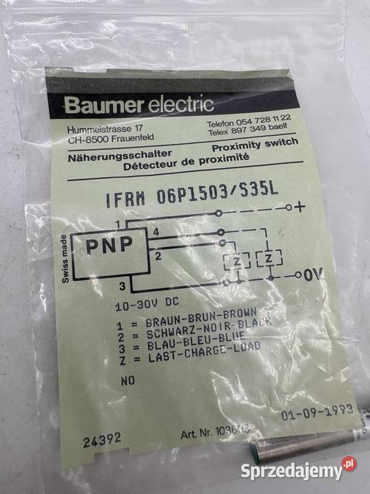 Baumer IFRM 06P1503/S35L Czujnik indukcyjny Warszawa - Sprzedajemy.pl