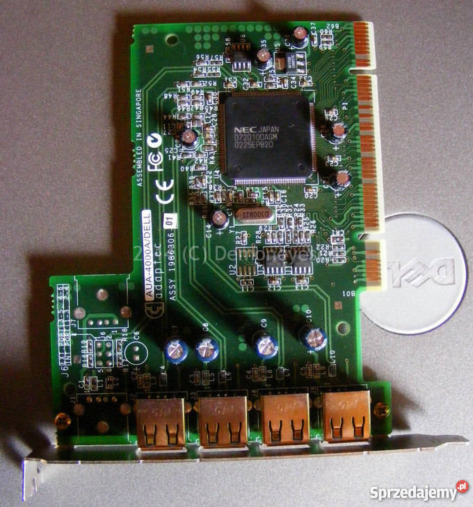 Adaptec AUA-4000A Dell PCI USB x4 jak nowa Mac Win Kraków - Sprzedajemy.pl