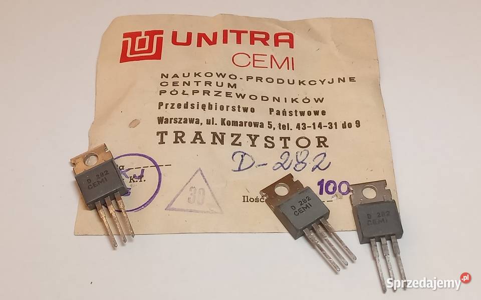 Tranzystor D282 (BDP282) Unitra CEMI Gdańsk - Sprzedajemy.pl
