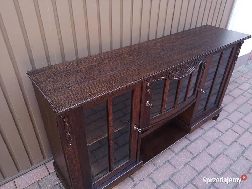 Komoda Witryna Dębowa Niska RTV 142 Stara Antyk Po Renowacji. Swarzędz ...