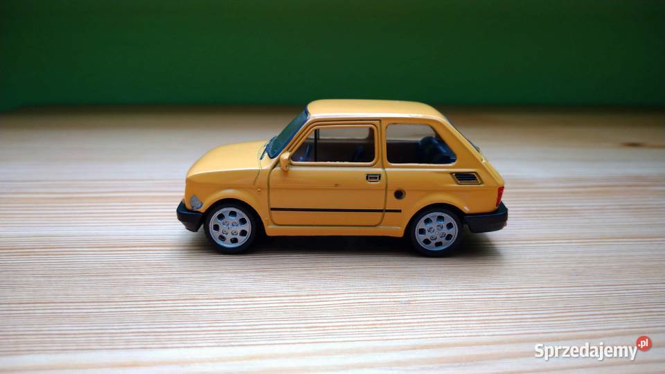 Fiat 126p Maluch 1:43 żółty, czarne tablice Tywonia - Sprzedajemy.pl