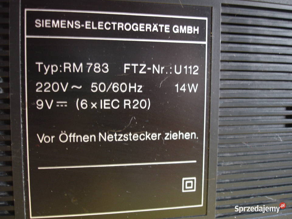 Radiomagnetofon SIEMENS CLUB 783 Zielona Góra - Sprzedajemy.pl