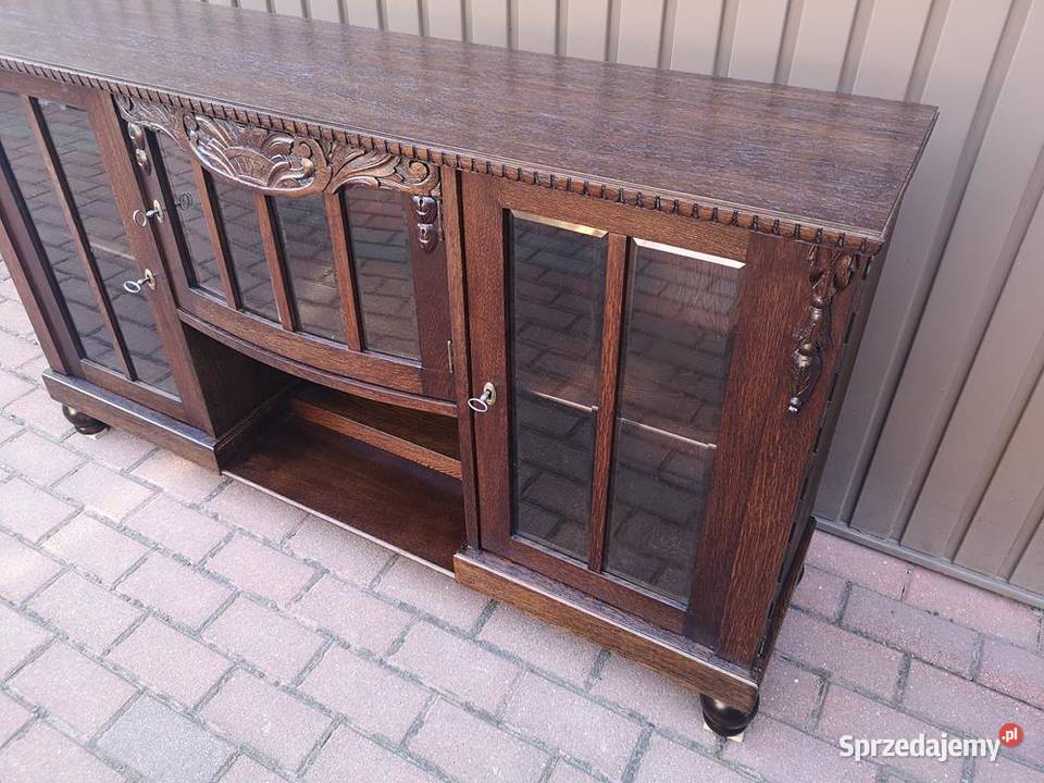 Komoda Witryna Dębowa Niska RTV 142 Stara Antyk Po Renowacji. Swarzędz ...