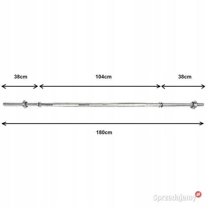 Gryf prosty stalowy sztanga 180cm 28mm stalowy Białystok - Sprzedajemy.pl