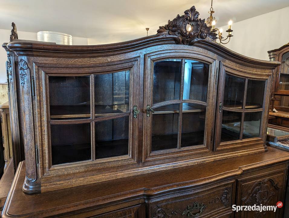 Dębowy kredens ludwikowski rocaille-sklep Dąbrowa Górn. Dąbrowa ...