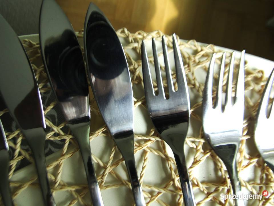 NOWY niemiecki zestaw sztućców do ryb 14 cz. + bieżnik lniany Warszawa ...