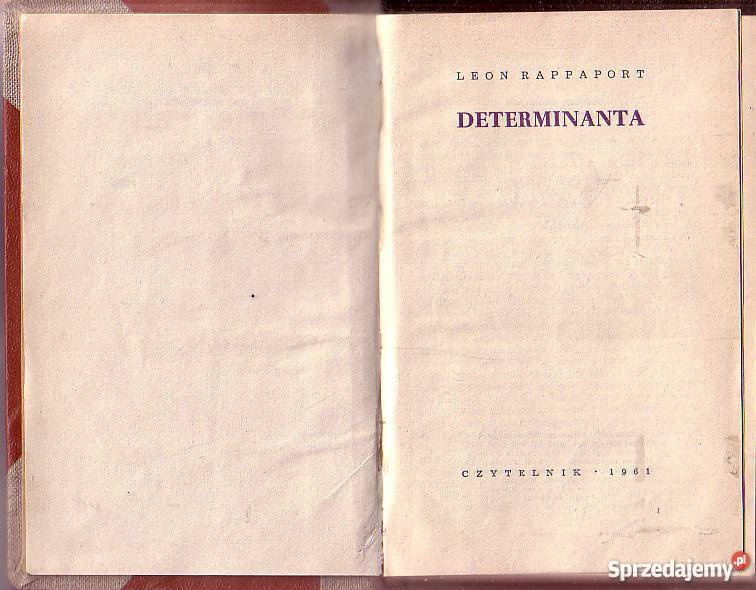 (9970) DETERMINANTA – LEON RAPPAPORT Czyrna - Sprzedajemy.pl