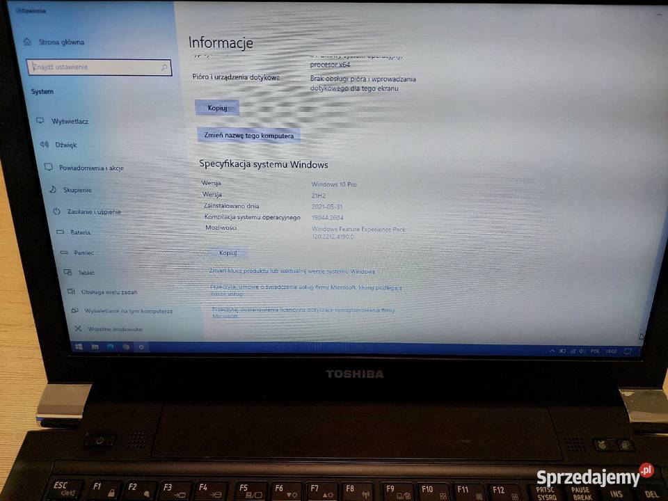 Toshiba R940 i5-3340 8GB RAM,256 GB SSD,USB 3.0. Czarna Woda ...
