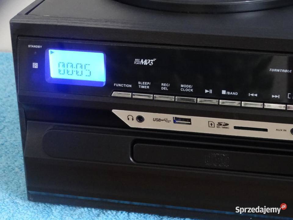 Gramofon igła CD radio, USB, mp-3 REC wzmacniacz WYSYŁKA Jasło ...