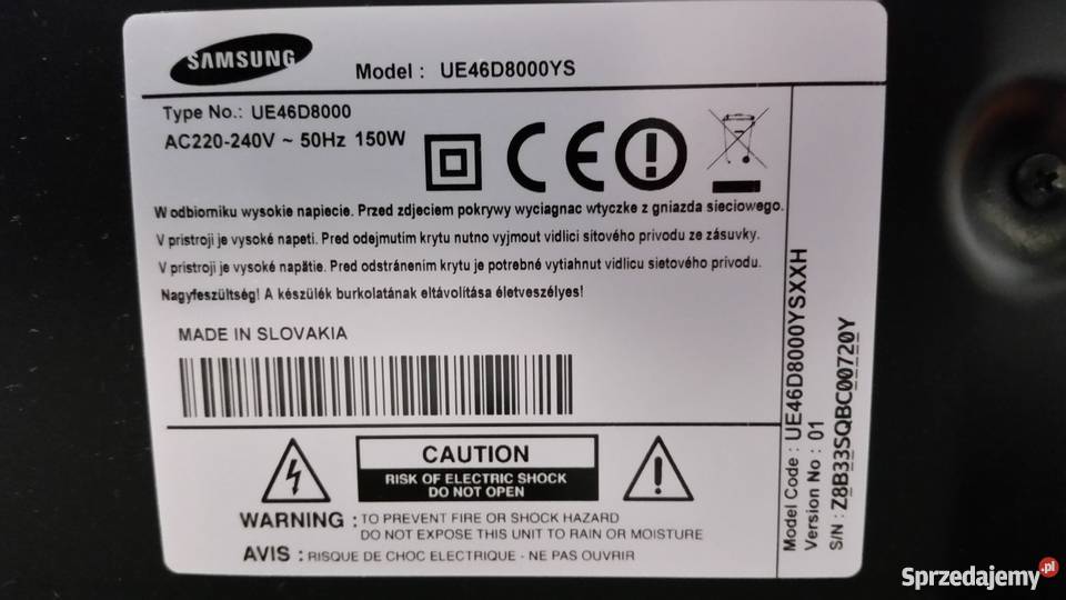 Telewizor Samsung UE46D8000 3D LED Poznań - Sprzedajemy.pl