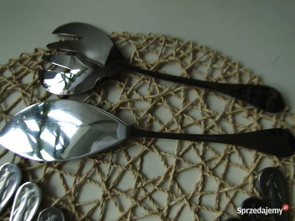 NOWY niemiecki zestaw sztućców do ryb 14 cz. + bieżnik lniany Warszawa ...