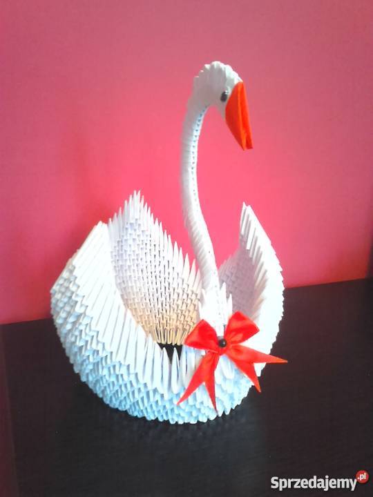 łabędź origami , prezent na ślub, ozdoba Poznachowice Górne ...