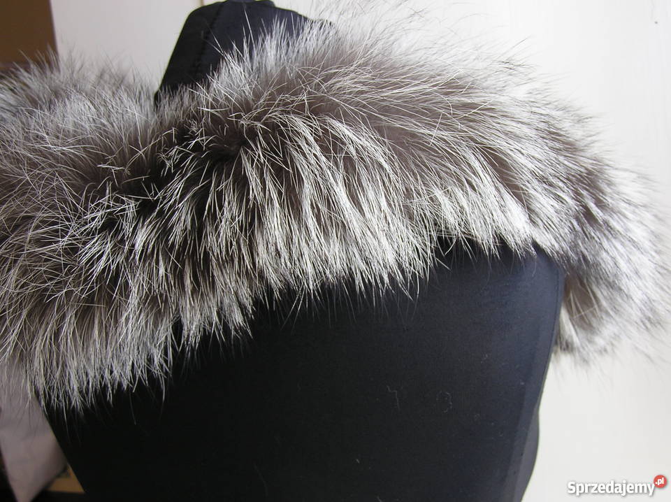 53/62 cm Jenot SZARY BIAŁE KONCE naturalny obszycie kaptura Nowy Sącz ...