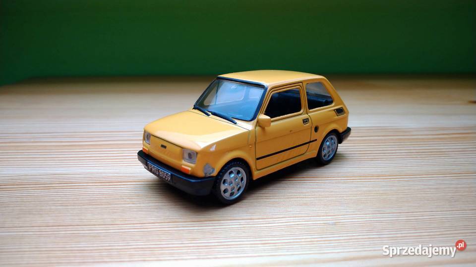Fiat 126p Maluch 1:43 żółty, czarne tablice Tywonia - Sprzedajemy.pl