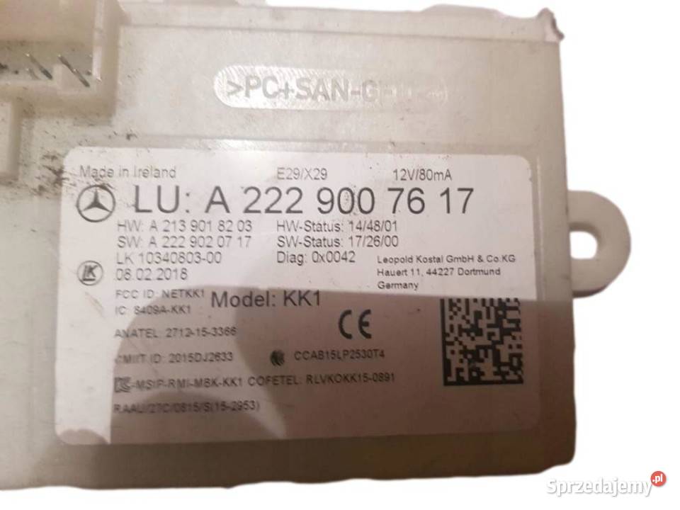 MODUŁ SAM 2229007617 MERCEDES S KLASA W222 Murzynowo - Sprzedajemy.pl