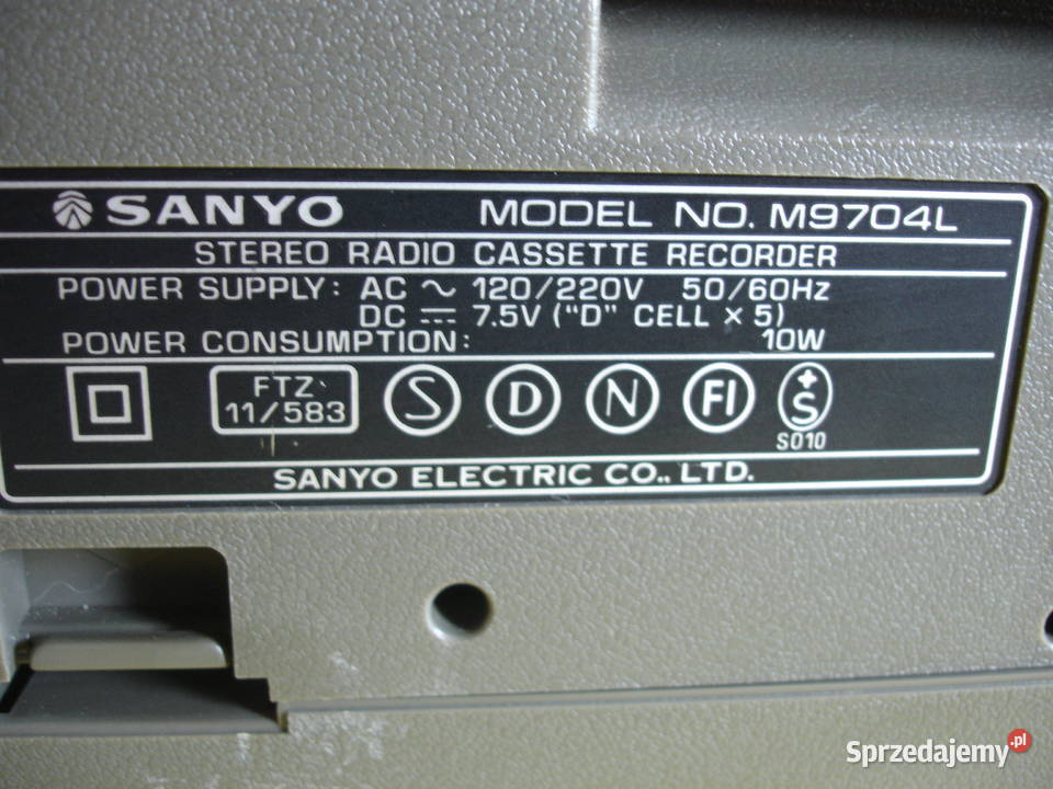Radiomagnetofon SANYO M9704 Zielona Góra - Sprzedajemy.pl
