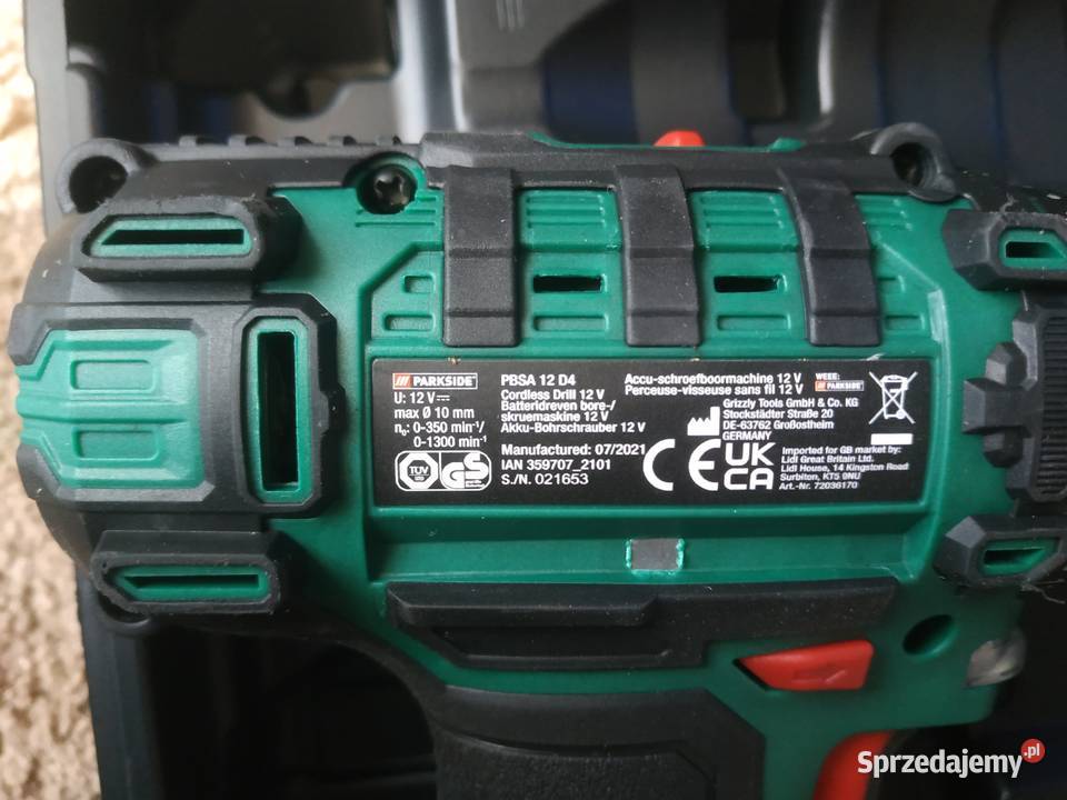 Akumulatorowa wiertarko wkrętarka PBSA 12 D4 12V Parkside wiertarka Warszawa - Sprzedajemy.pl
