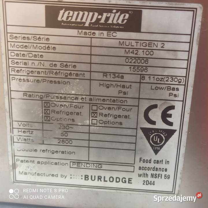 Wózek Bufetowy Bufet Grzewczy Chłodniczy Temp-Rite Burlodge Nowy Tomyśl ...