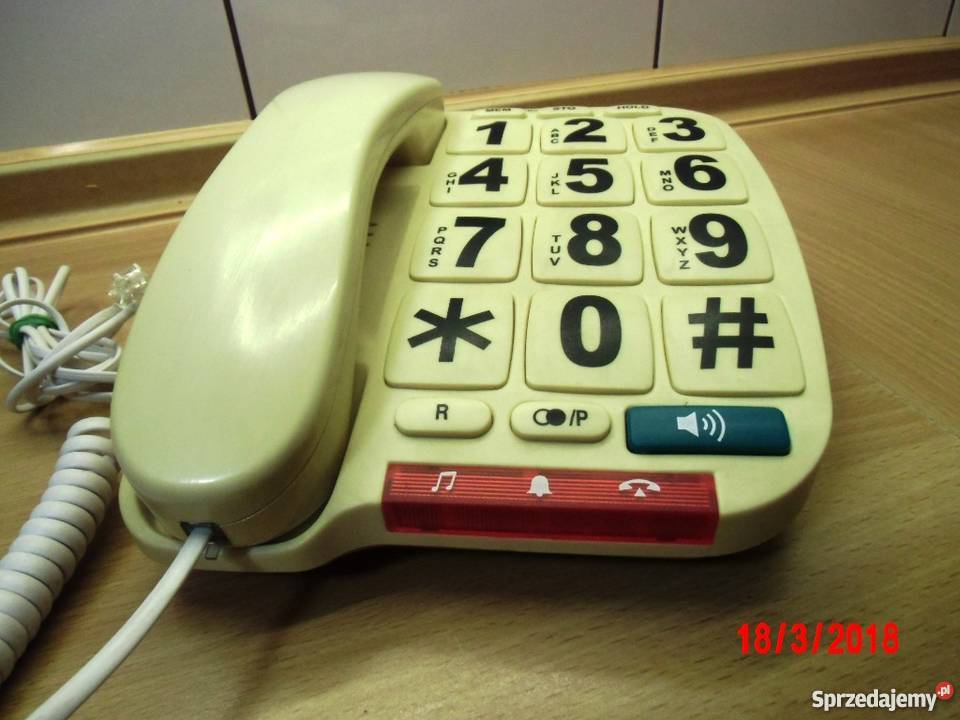 Telefon domowy Opticom corded B300 Duże cyfry dla SENIORÓW Warszawa ...