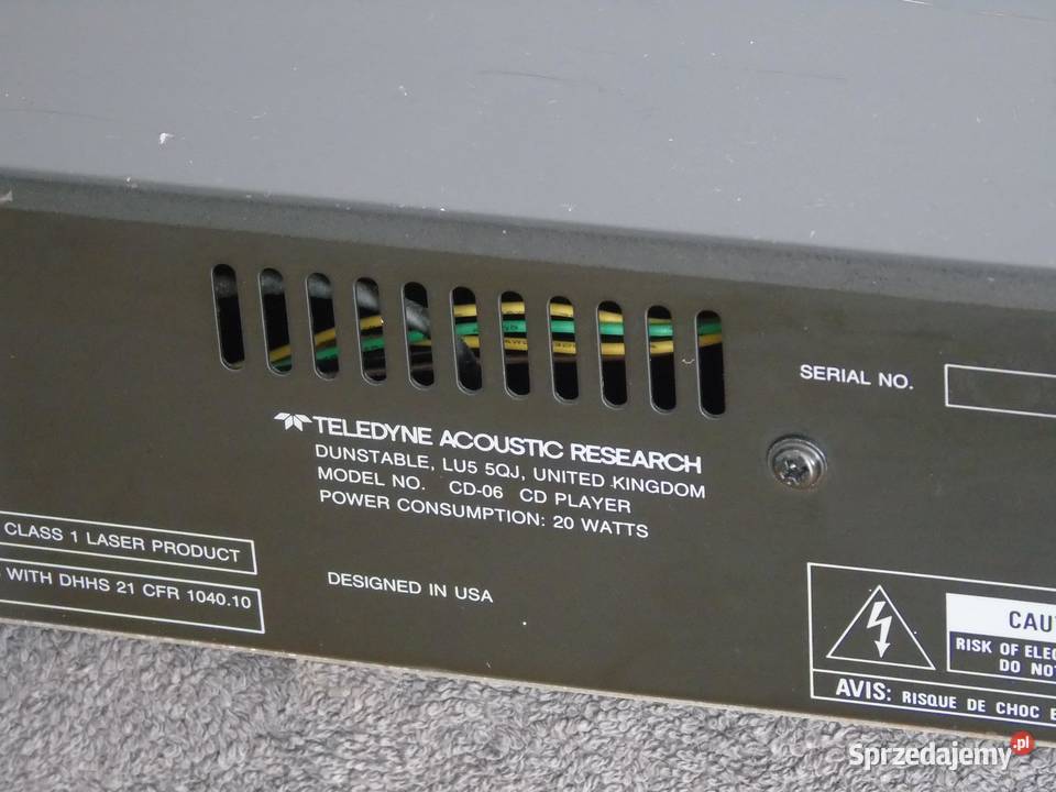 Odtwarzacz płyt TELEDYNE ACOUSTIC RESEARCH CD-06. WYSYŁKA Jasło ...
