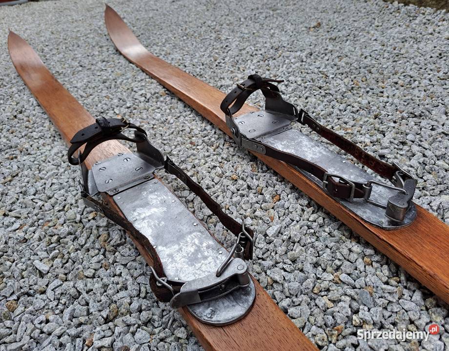 Stare drewniane narty Hikory z kijami 1913 Szklarska Poręba ...