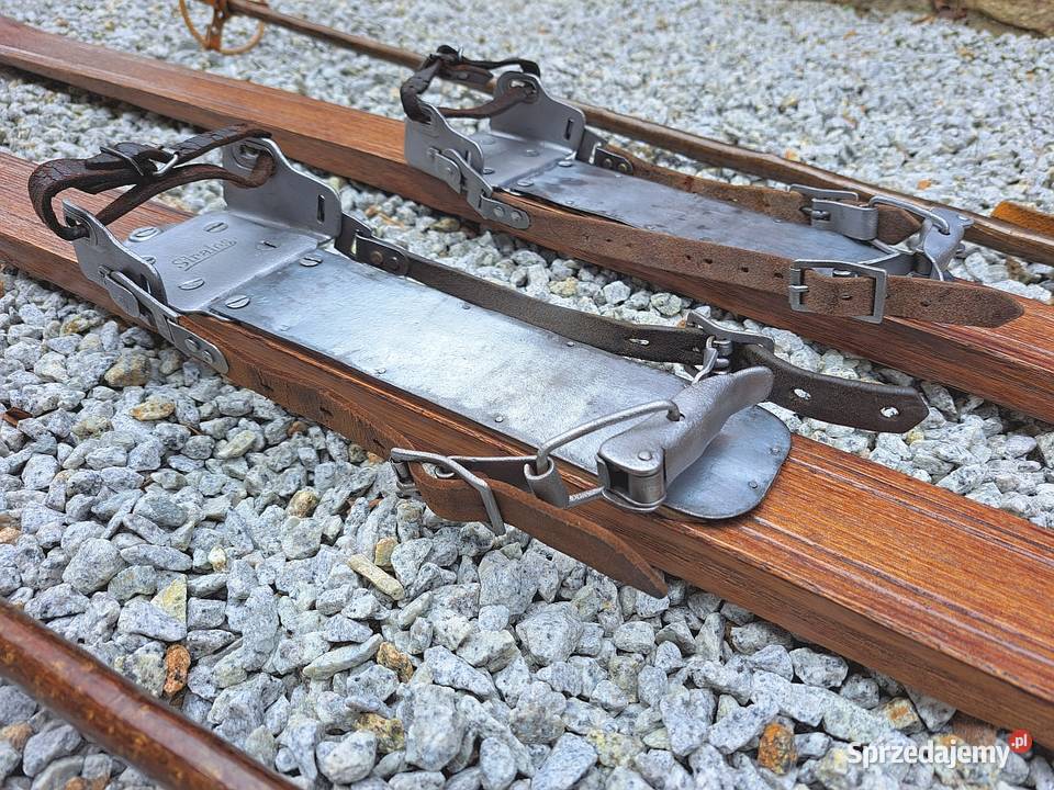 Stare drewniane narty z kijami Szklarska Poręba - Sprzedajemy.pl