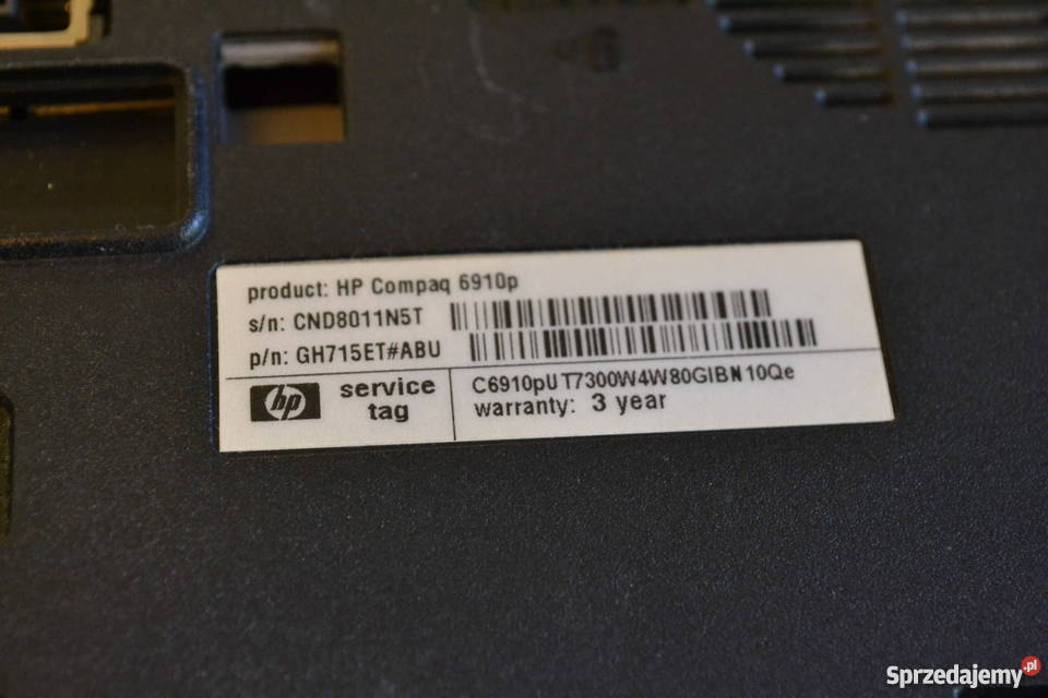 Laptop HP Compaq 6910p, 3 gb ram, 320 Gb hdd, Wind 7 Świdnica ...