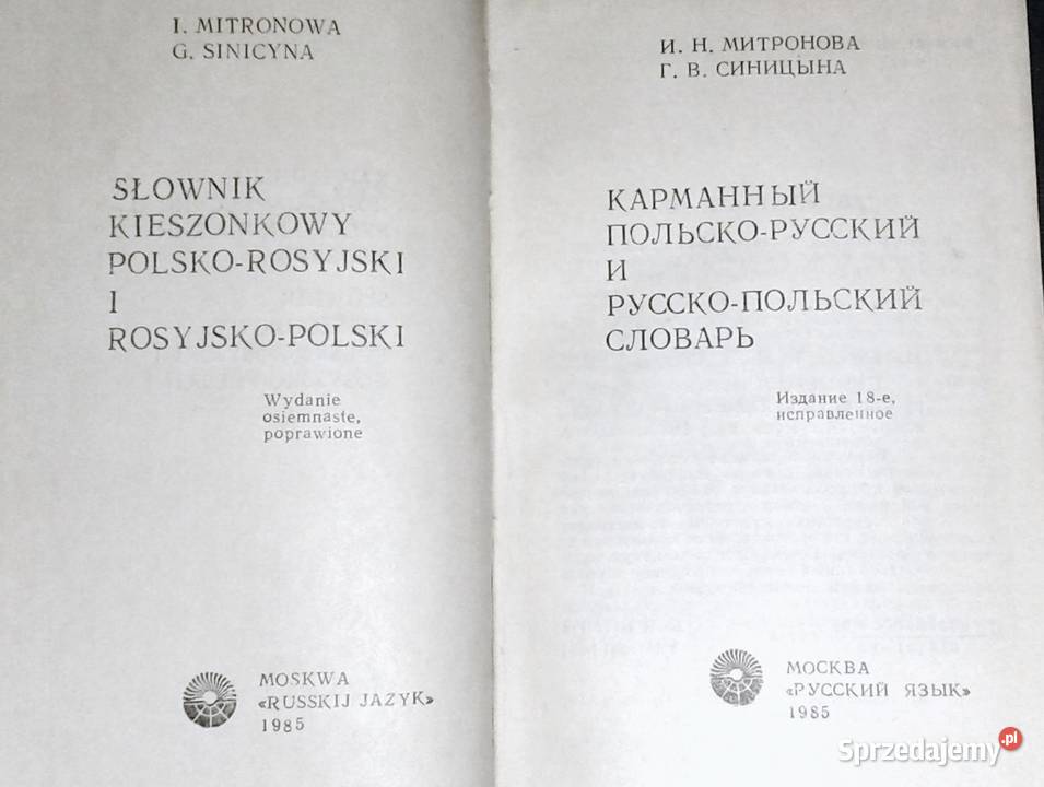 Słownik polsko-rosyjski, rosyjsko-polski. Wyd. 1985 Chełm - Sprzedajemy.pl