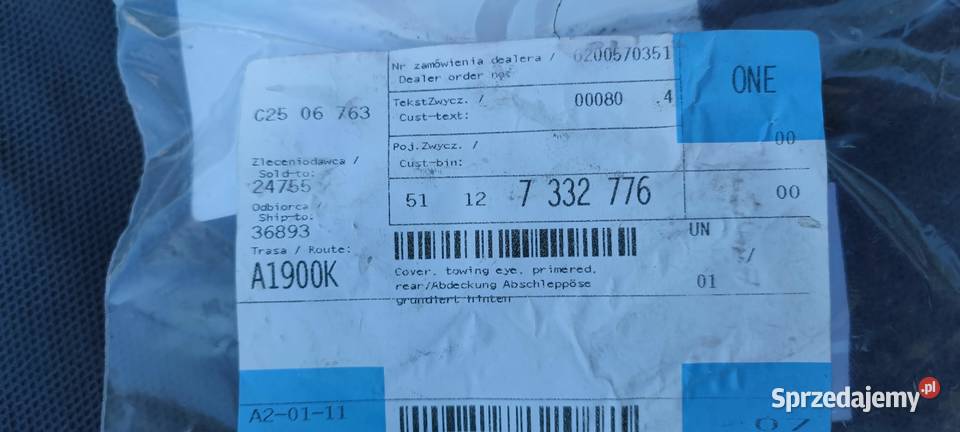 BMW F10 lift zaślepka haka holowniczego tył 51127332776 Jaworzno ...