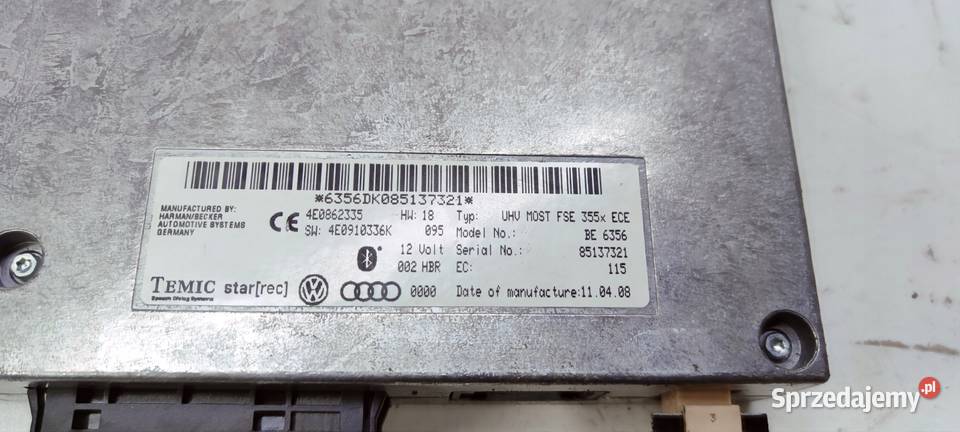 MODUŁ BLUETOOTH AUDI A4 A5 A6 4E0862335 4E0910336K Przystajń - Sprzedajemy.pl