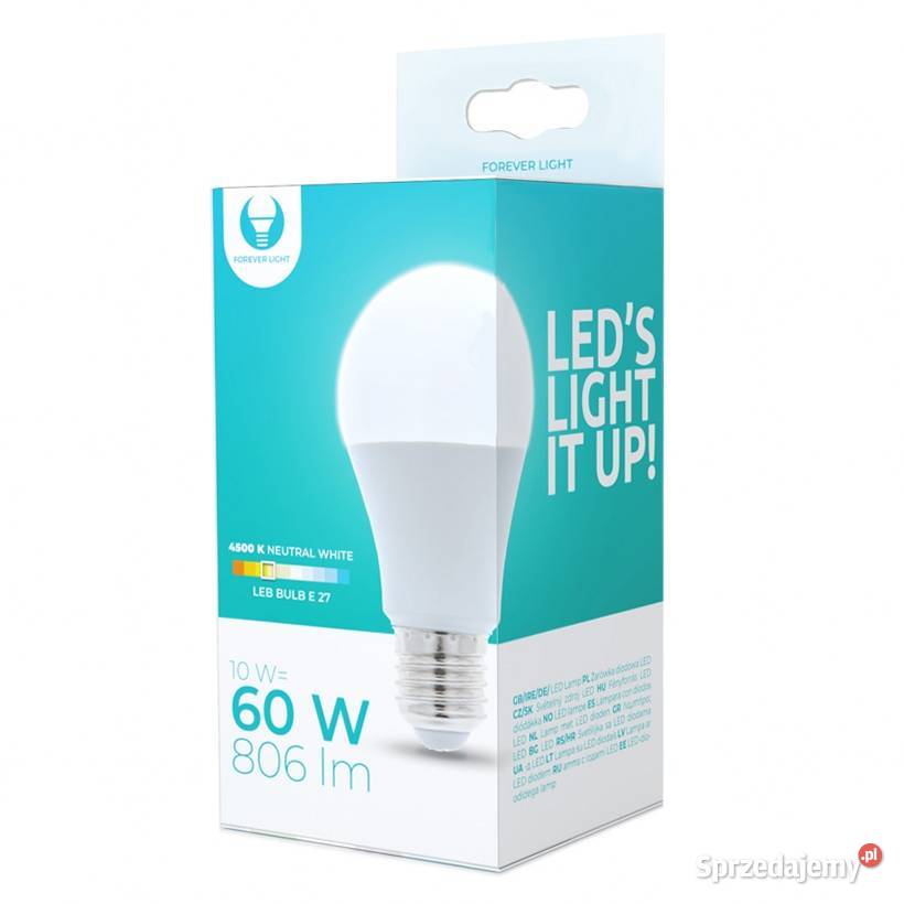 Jak 60W żarówka ledowa 10W kula SMD kulka LED E27 barwa neutralna 4500K ... Jak 60W żarówka ledowa 10W kula SMD kulka LED E27 barwa neutralna 4500K ...