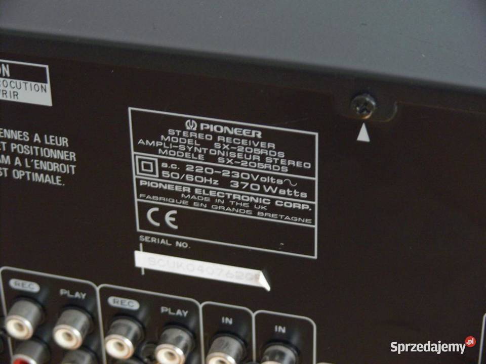 Amplituner Pioneer SX-205 RDS mocny 370 wat. WYSYŁKA. Jasło ...