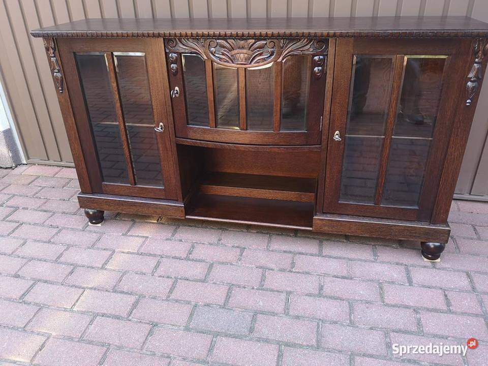 Komoda Witryna Dębowa Niska RTV 142 Stara Antyk Po Renowacji. Swarzędz ...