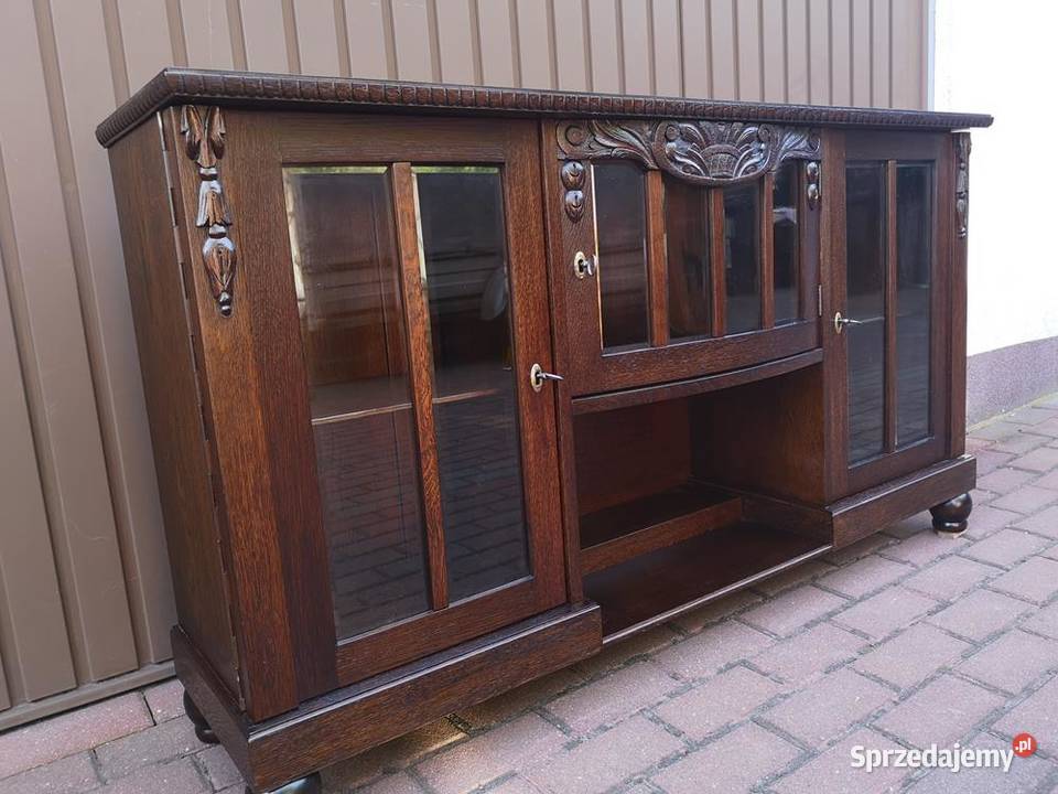 Komoda Witryna Dębowa Niska RTV 142 Stara Antyk Po Renowacji. Swarzędz ...