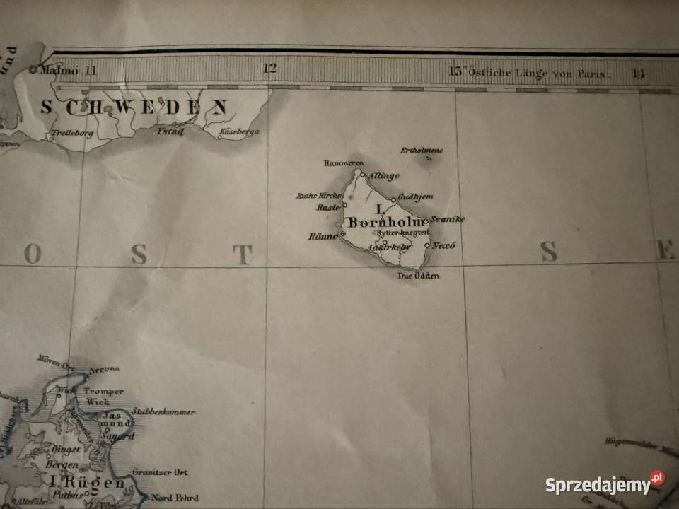 Stara mapa ziem Polskich 1870 Oryginalny Miedzioryt Atlas Stielera ...