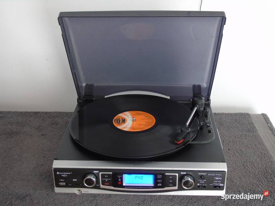 Gramofon igła radio USB mp-3 REC wzmacniacz głośniki. WYSYŁKA Jasło ...