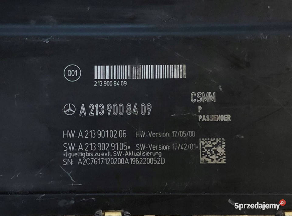 MERCEDES W213 MODUŁ FOTELI 2139008409 Murzynowo - Sprzedajemy.pl