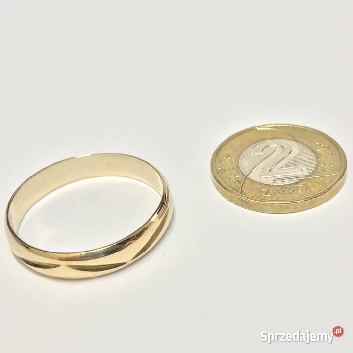 Złota OBRĄCZKA męska 585 14K cudnie ZDOBIONA r.29 Warszawa - Sprzedajemy.pl