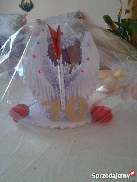 TANIO !!!!!!! ŁABĘDŹ ORIGAMI MODUŁOWE PREZENT IMIENINOWY , URODZINOWY ...