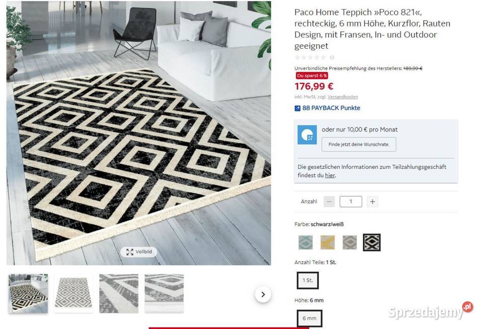 GEOMETRYCZNY DYWAN POKOJOWY I NA TARAS biały czarny 200x280 Przeciszów ...