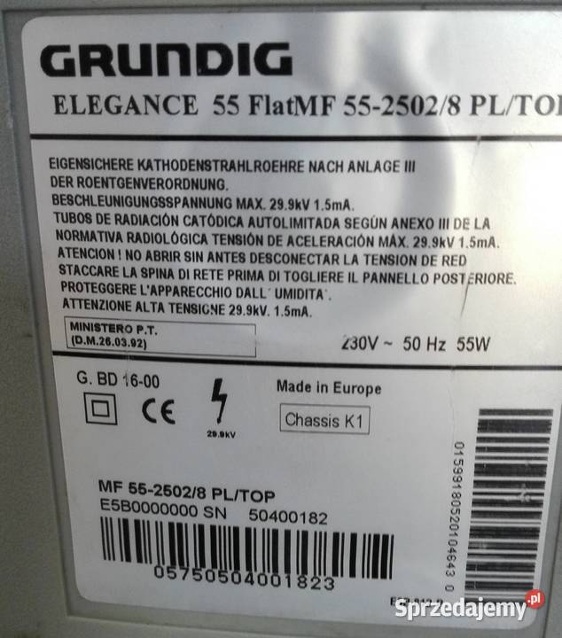 Telewizor GRUNDIG Elegance FLAT MF55-2502/8 21" Kraków - Sprzedajemy.pl